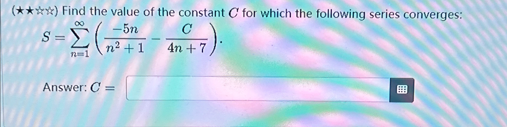 Solved (******~~harr) ﻿Find the value of the constant C ﻿for | Chegg.com