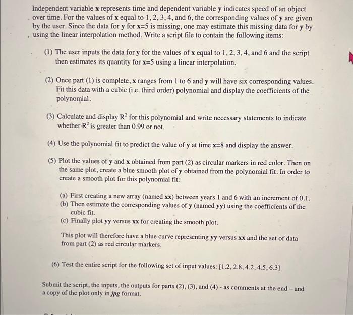 Solved ndependent variable x represents time and dependent | Chegg.com