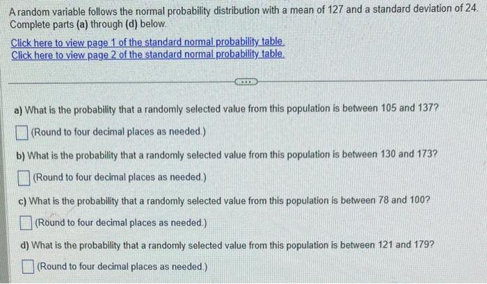 Solved A random variable follows the normal probability | Chegg.com