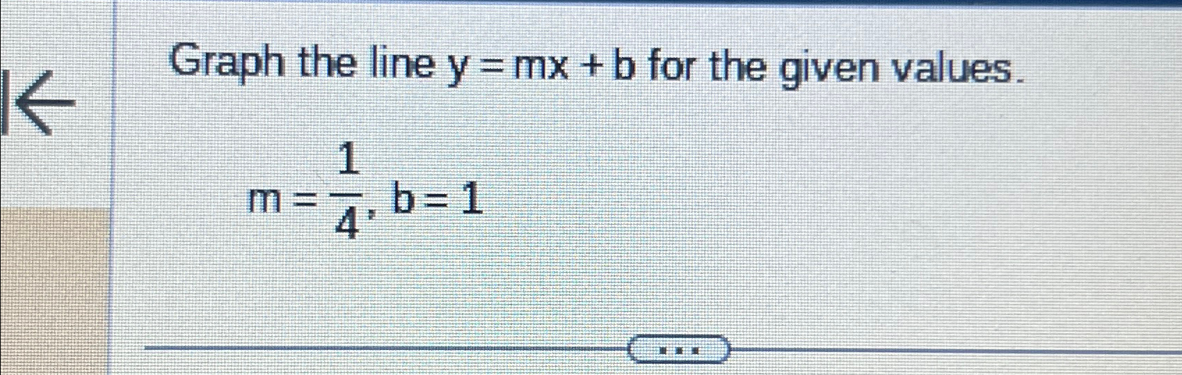 Solved Graph the line y=mx+b ﻿for the given values.m=14,b=1 | Chegg.com