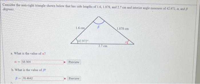 Solved Consider the non-right triangle shown below that has | Chegg.com