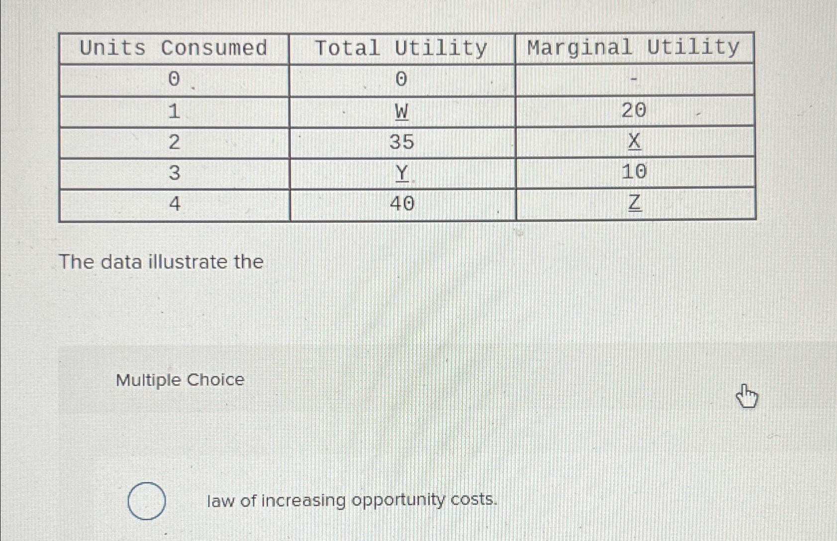 Solved \table[[Units Consumed,Total Utility,Marginal | Chegg.com