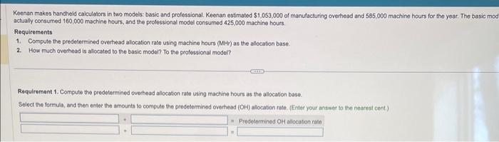 Solved Keenan makes handheld calculators in two models: | Chegg.com