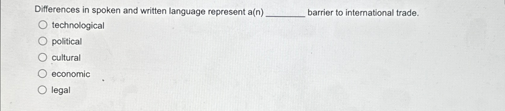 Solved Differences in spoken and written language represent | Chegg.com