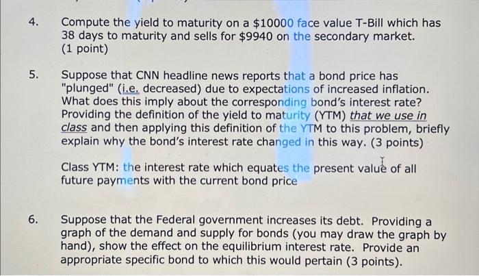 Solved 4. Compute the yield to maturity on a $10000 face | Chegg.com