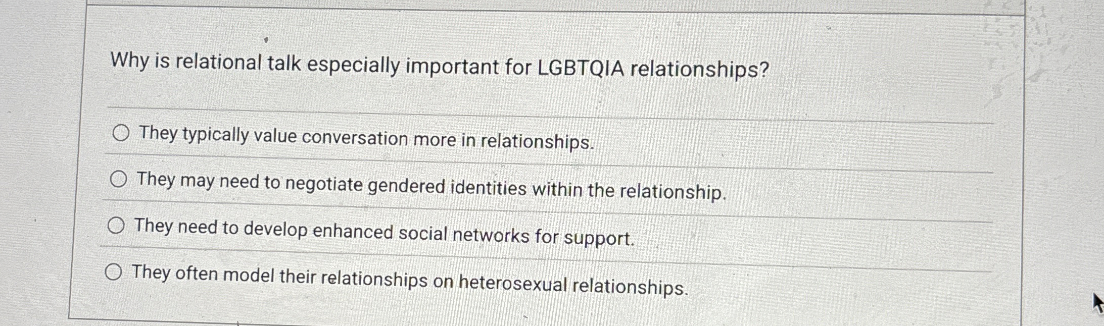 Solved Why is relational talk especially important for | Chegg.com
