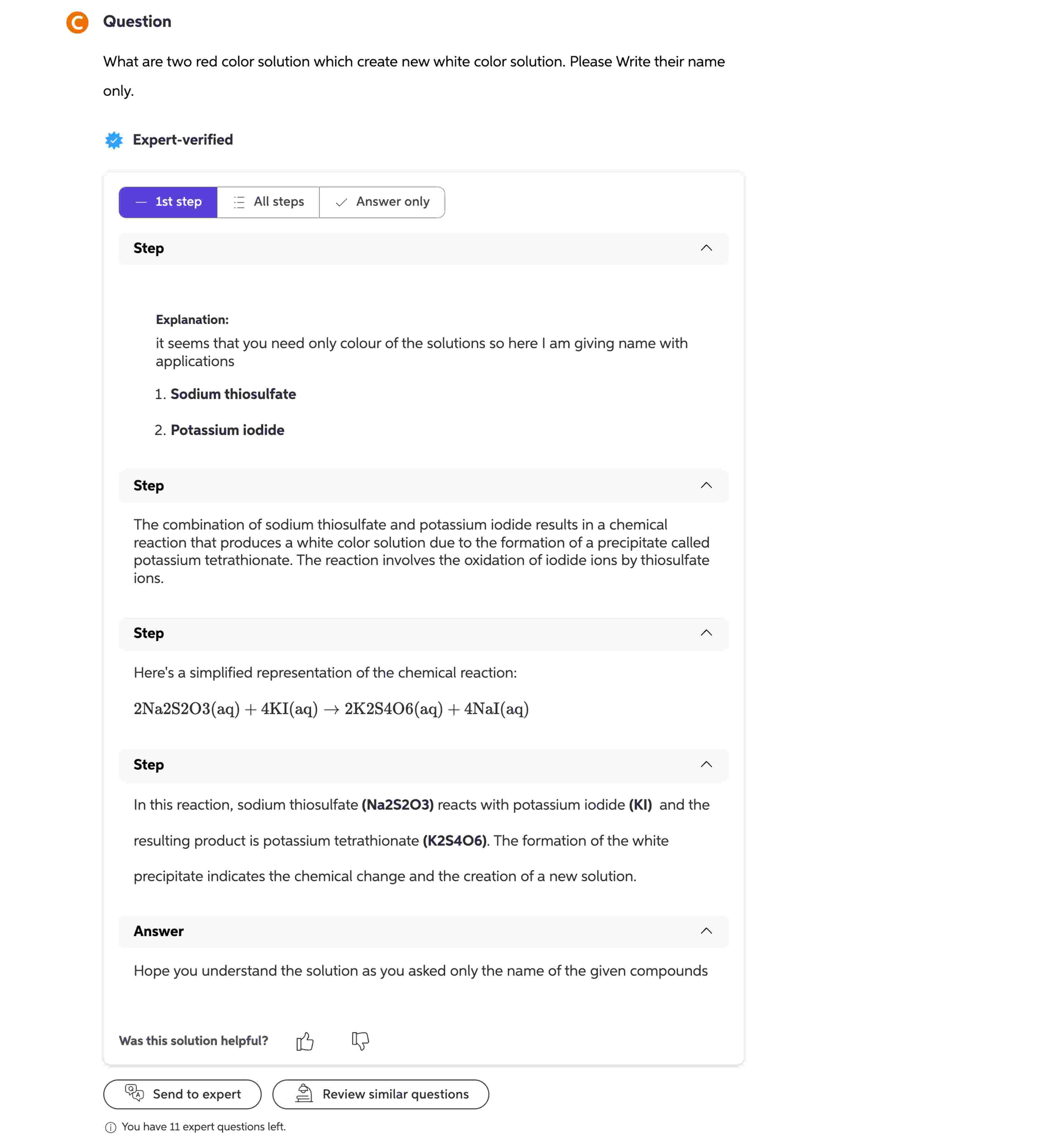 Solved What are two red color solution which create new | Chegg.com
