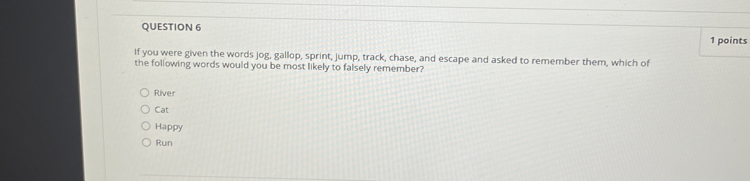 Solved QUESTION 61 ﻿pointsIf you were given the words jog, | Chegg.com