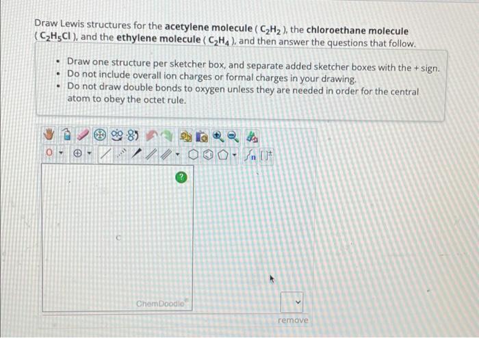 Solved Draw Lewis structures for the acetylene molecule | Chegg.com