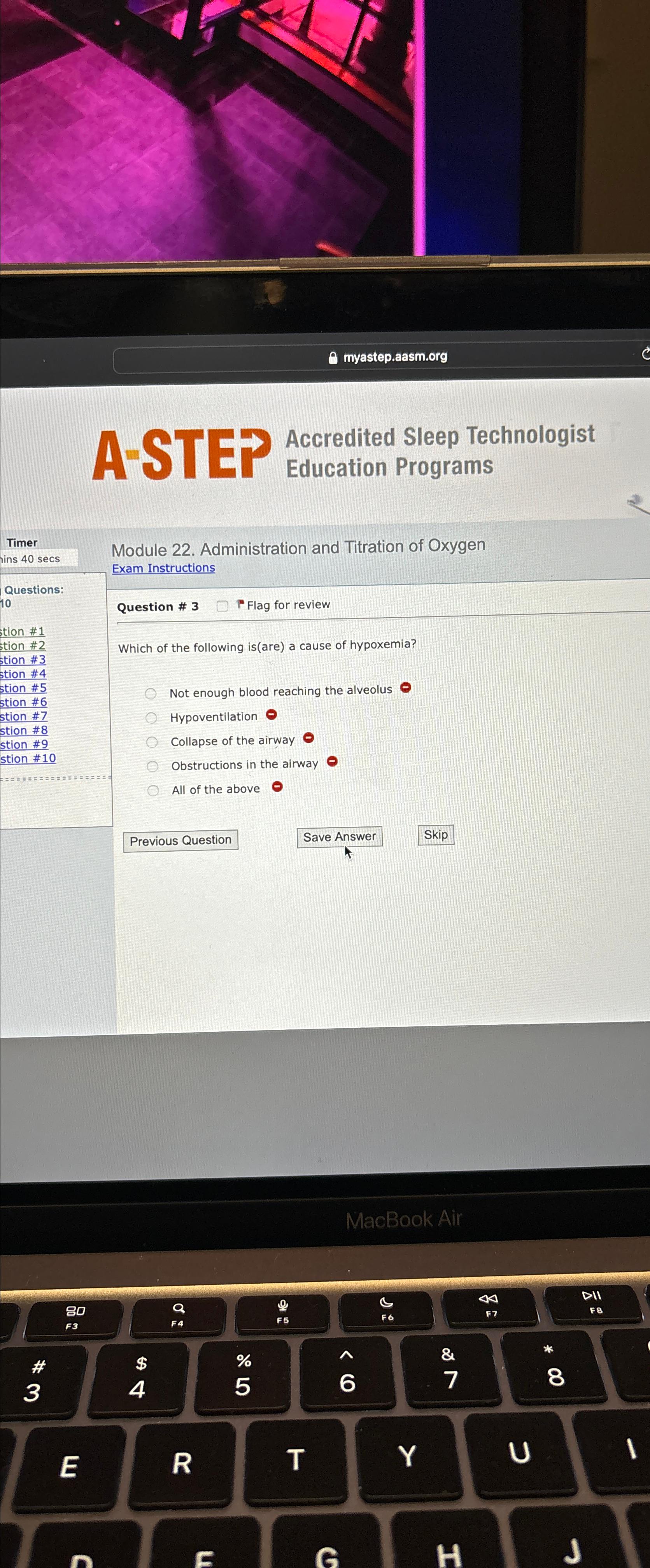 Solved myastep.aasm.orgA-STEPAccredited Sleep Technologist | Chegg.com