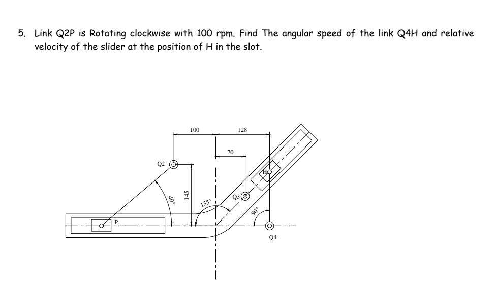 Solved Link Q2P is Rotating clockwise with 100rpm. ﻿Find The | Chegg.com