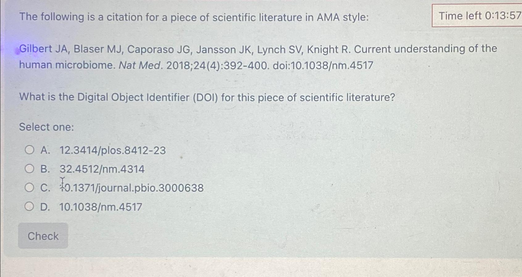 Solved The following is a citation for a piece of scientific | Chegg.com