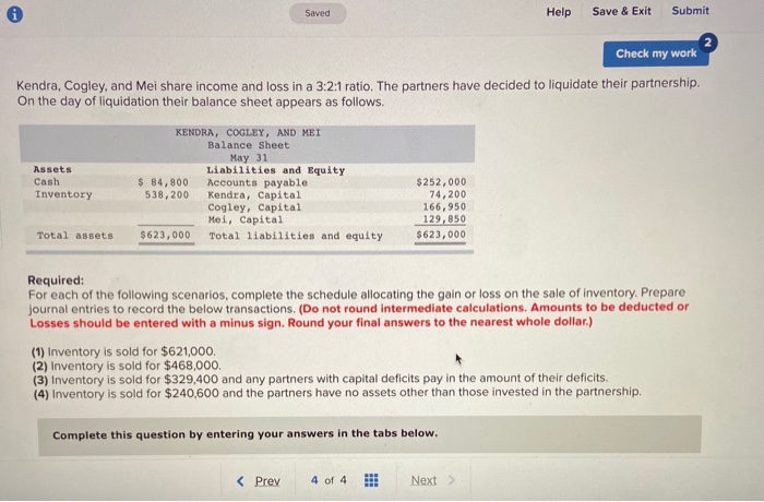 Solved Saved Help Save & Exit Submit Check my work Kendra, | Chegg.com