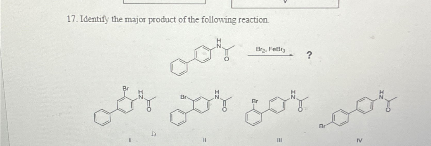 Solved Identify the major product of the following reaction. | Chegg.com