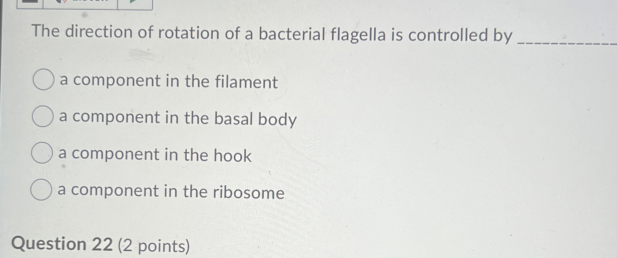 Solved The direction of rotation of a bacterial flagella is | Chegg.com