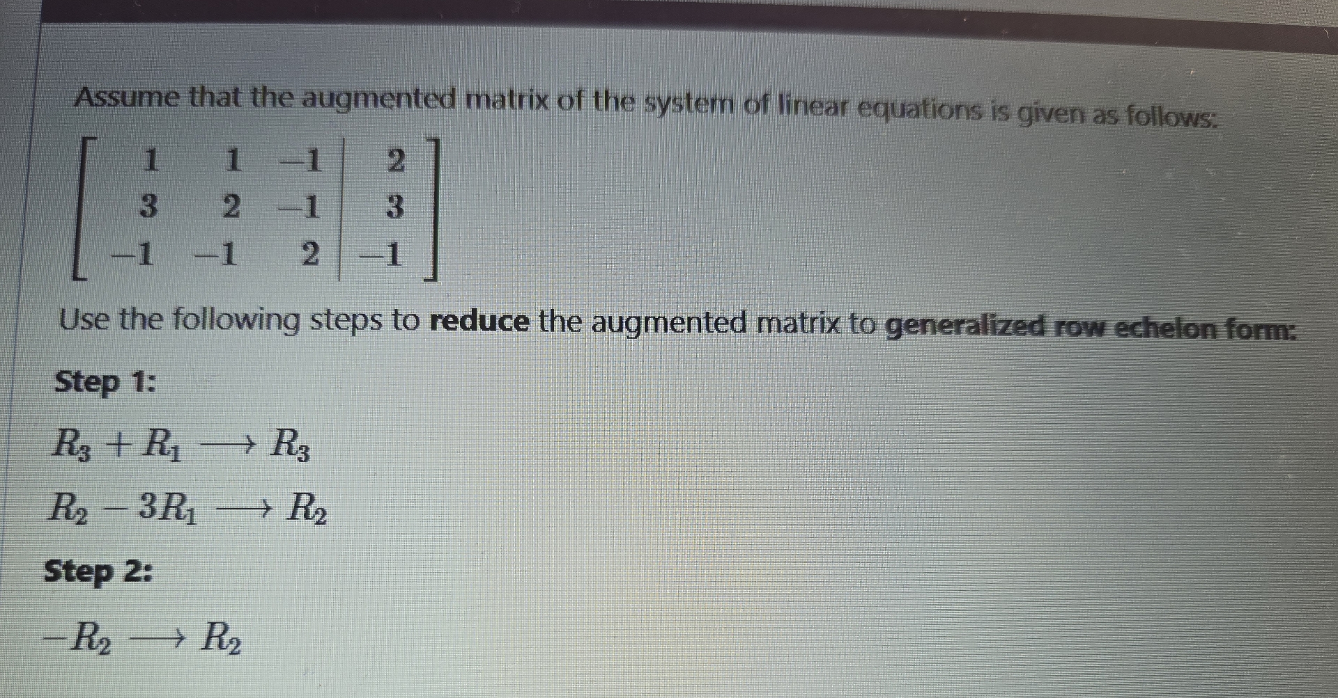 Solved Assume that the augmented matrix of the system of | Chegg.com