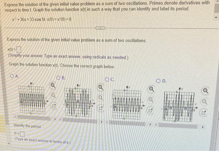 Solved Express the solution of the given initial value | Chegg.com