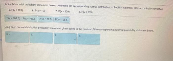 Solved For each binomial probability statement below, | Chegg.com
