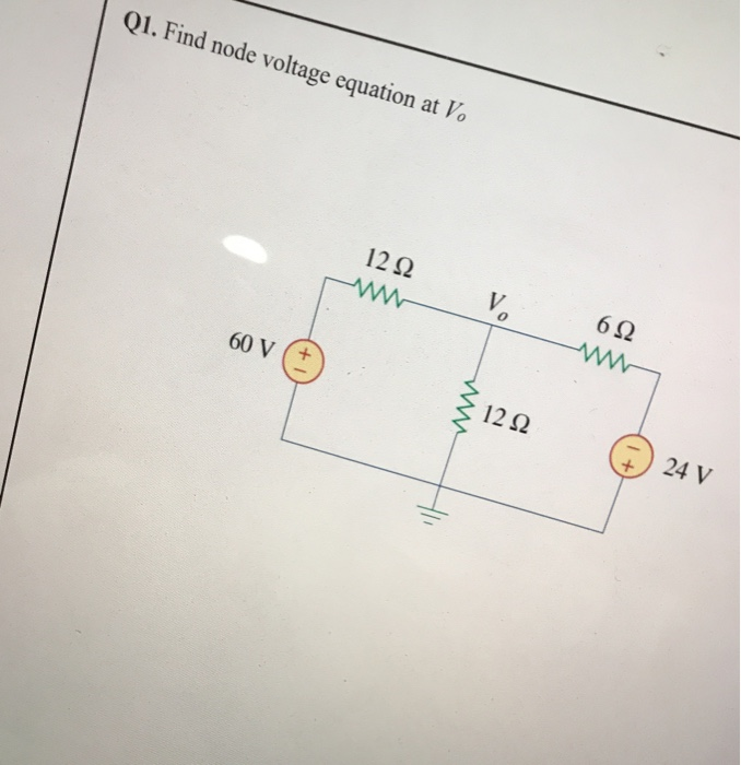 Solved Q1. Find node voltage equation at Vo 12 Ω ΛΜ. 6Ω 60 Σ | Chegg.com