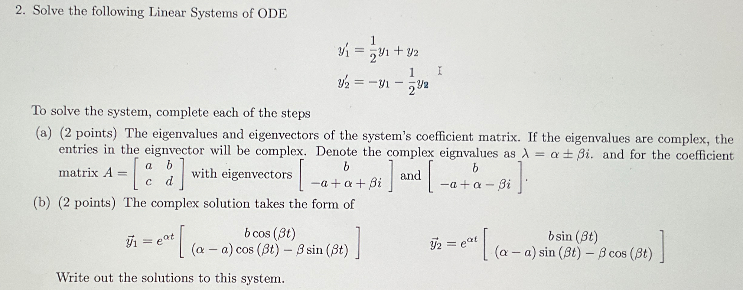 Solved Solve the following Linear Systems of | Chegg.com