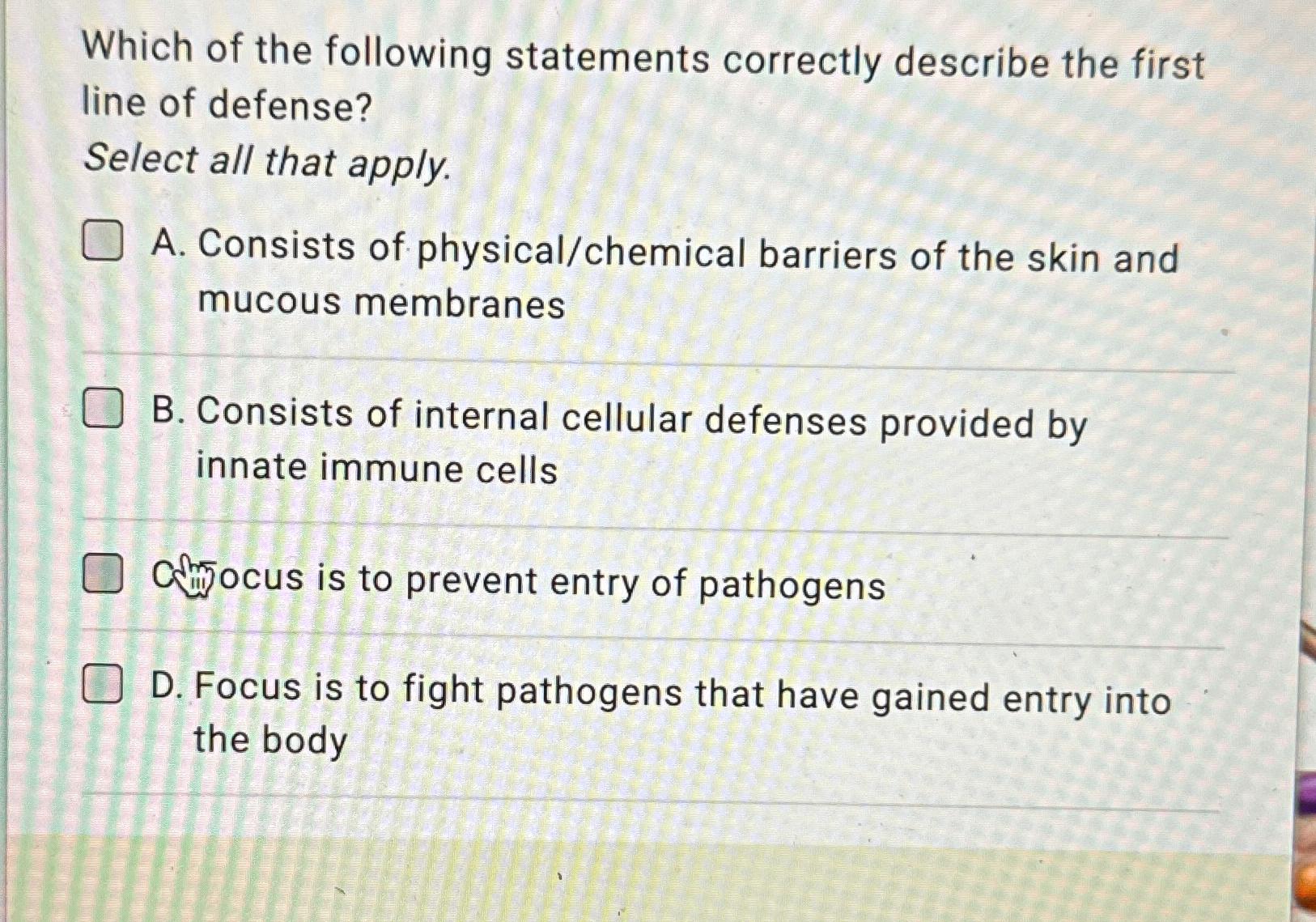 Solved Which of the following statements correctly describe | Chegg.com
