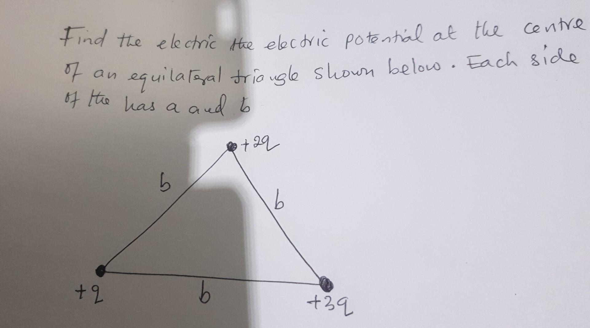 Solved Find the electric the electric potential at the | Chegg.com