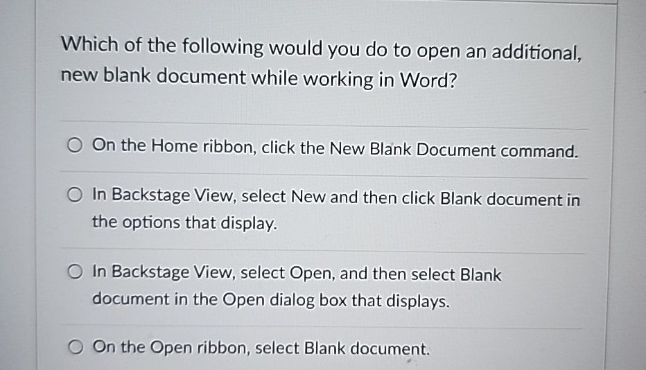 Solved Which of the following would you do to open an | Chegg.com