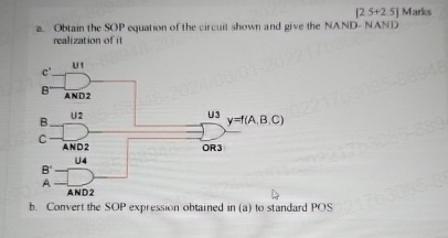 Solved a. ﻿Obtain the SOP equation of the circuit shown and | Chegg.com
