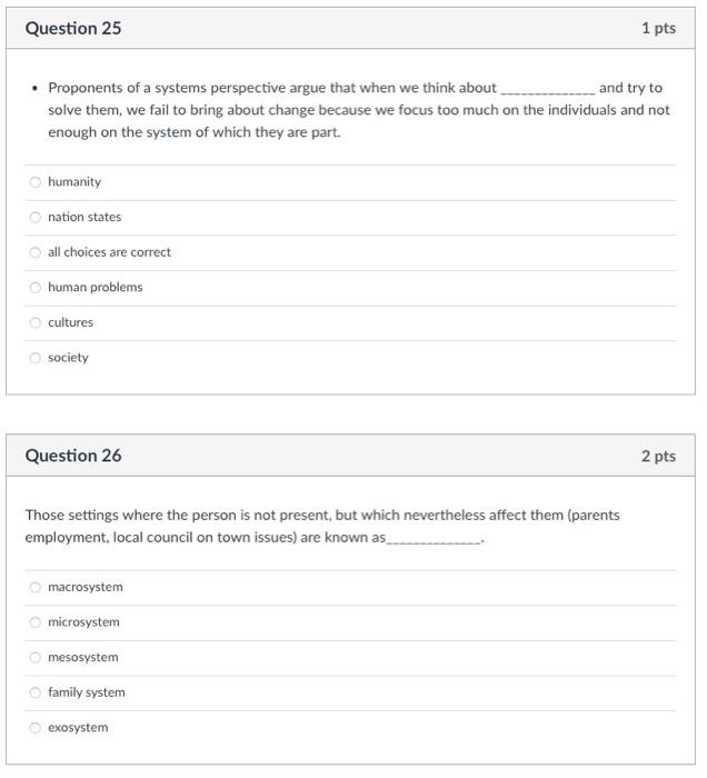 Solved - Proponents of a systems perspective argue that when | Chegg.com