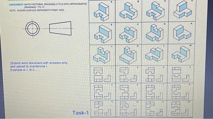 Solved ASSIGNMENT MATCH PICTORIAL DRAWINGS A TOM WITH | Chegg.com