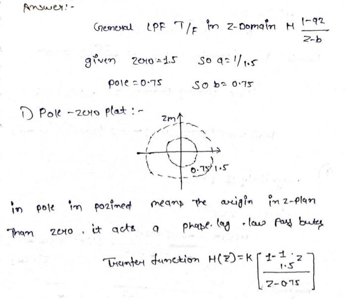 Solved A digital filter is characterized by the following: | Chegg.com