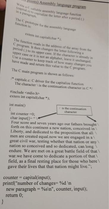 Solved Doints) Assembly language program Write a callable | Chegg.com