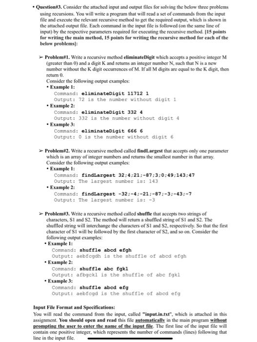 Solved - Question H3. Consider the attached input and output | Chegg.com