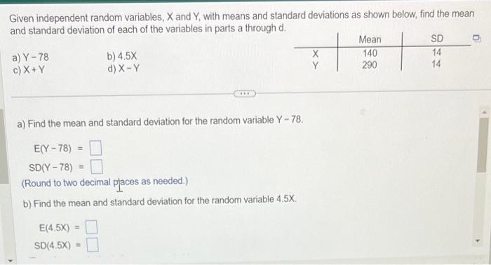 Solved Given Independent Random Variables X And Y With 1877