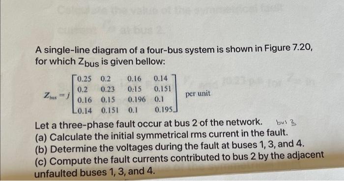 Solved A single-line diagram of a four-bus system is shown | Chegg.com