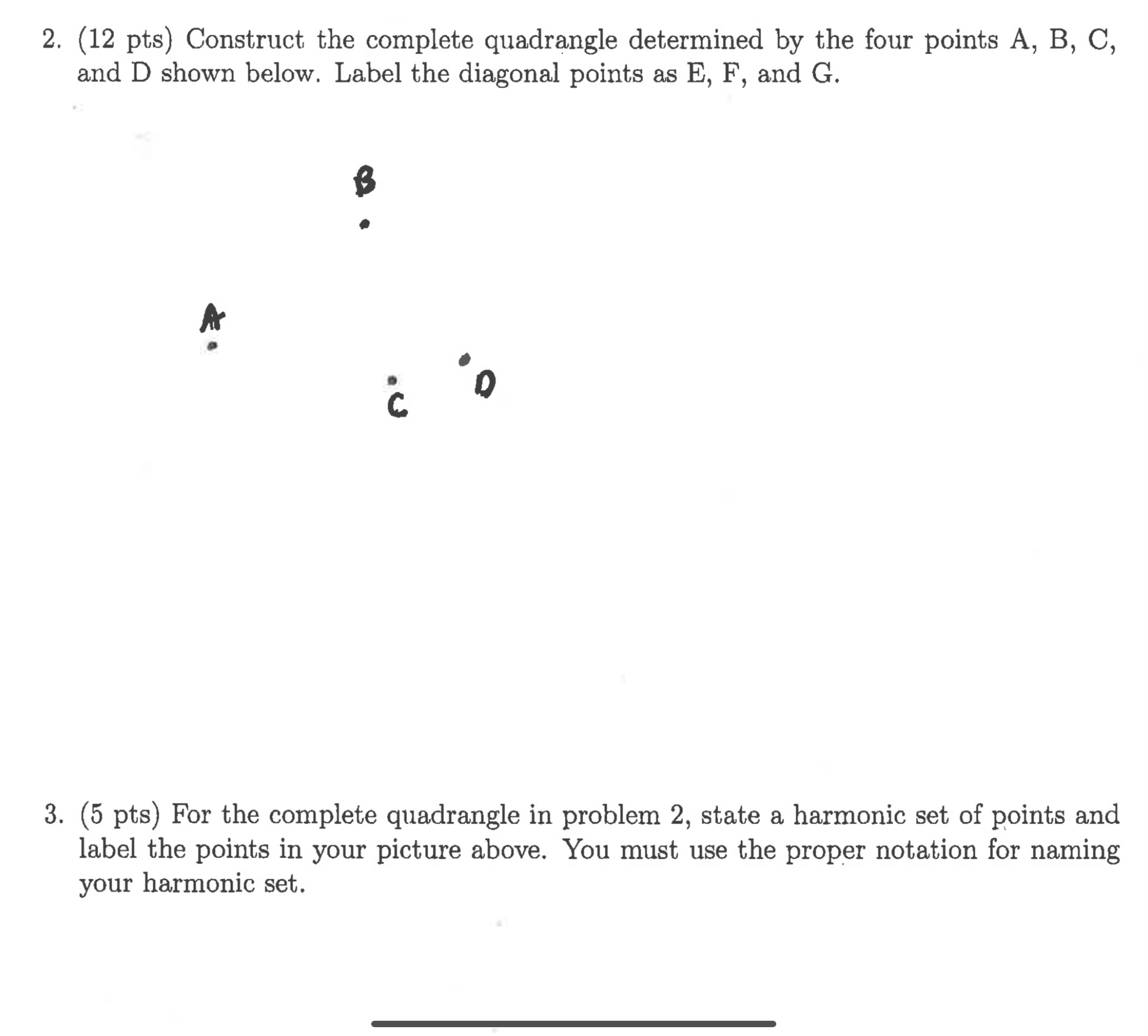 Solved (5 ﻿pts) ﻿For the complete quadrangle in problem 2, | Chegg.com