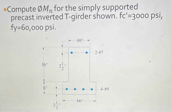 Solved - Compute ∅Mn for the simply supported precast | Chegg.com