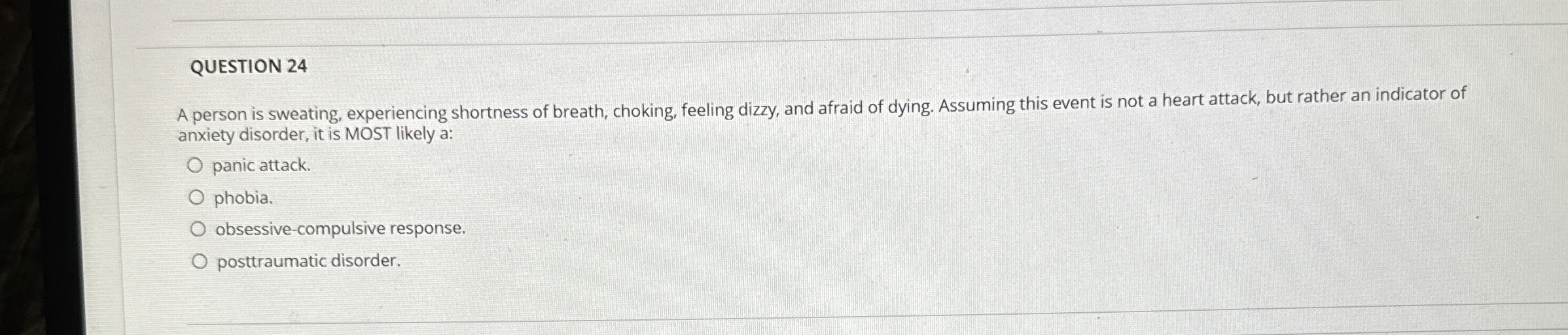Solved QUESTION 24A person is sweating, experiencing | Chegg.com