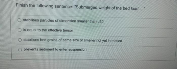 Solved Finish the following sentence: "Submerged weight of | Chegg.com