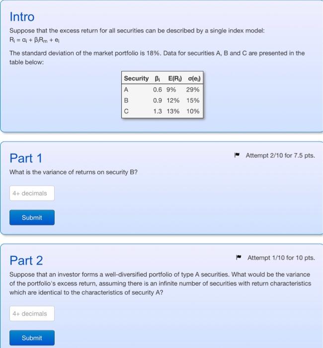 Solved Suppose that the excess return for all securities can | Chegg.com