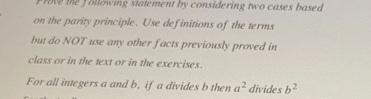 Solved on the parity principle. Use definitions of the terms | Chegg.com
