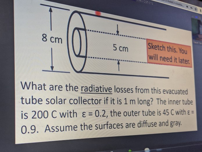 Solved Assume the tubular collector in Problem 2 is along | Chegg.com