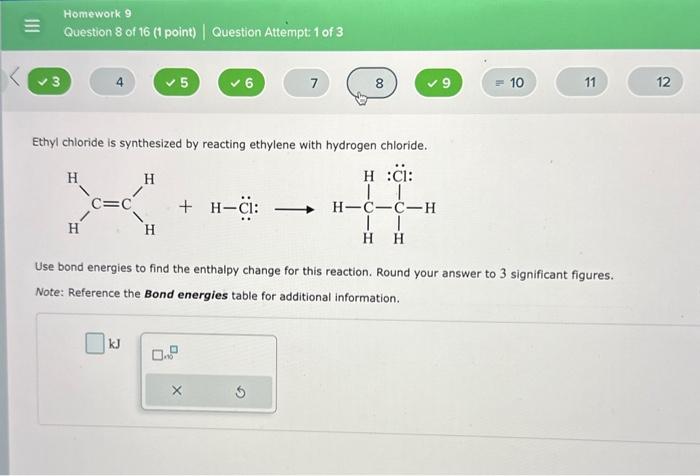 Solved Ethyl chloride is synthesized by reacting ethylene | Chegg.com