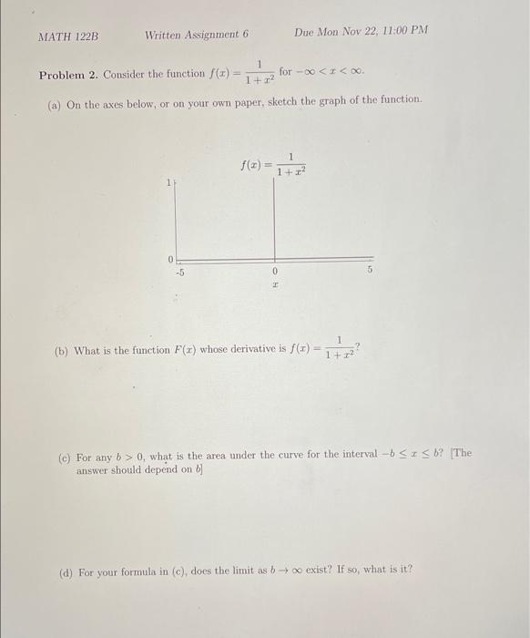 Solved MATH 122B Written Assignment 6 Due Mon Nov 22, 11:00 | Chegg.com