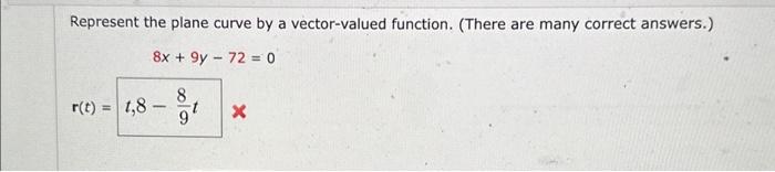 Solved Represent the plane curve by a vector-valued | Chegg.com