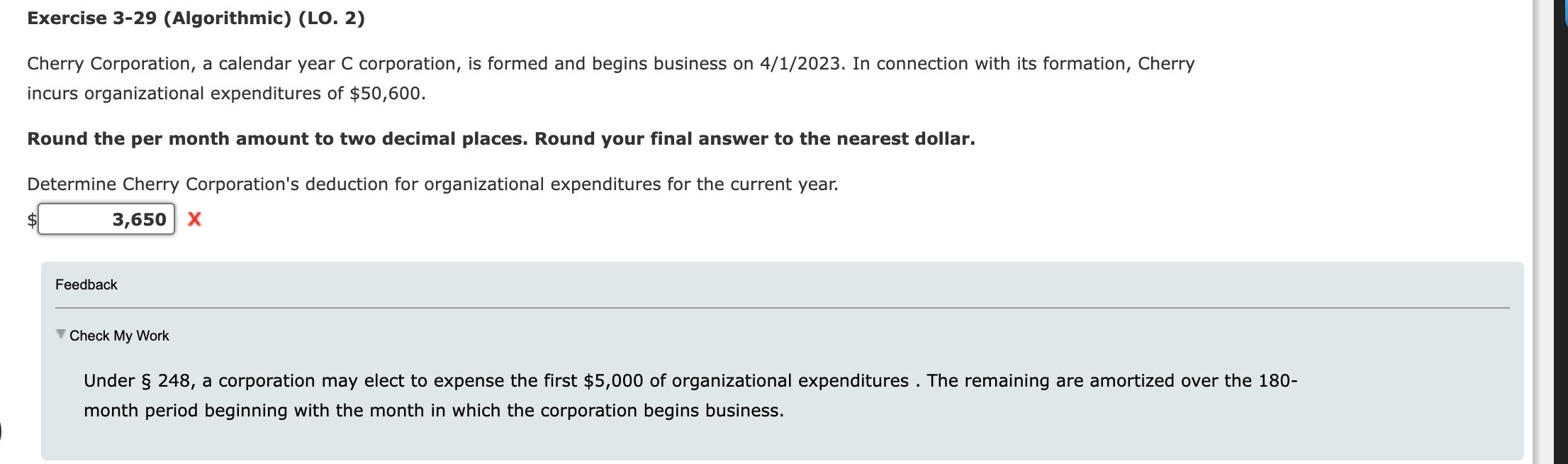 Solved Exercise 3-29 (Algorithmic) (LO. 2)Cherry | Chegg.com