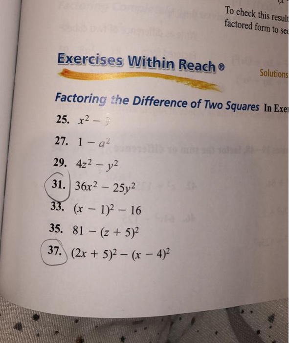 Solved To check this result factored form to set Exercises | Chegg.com