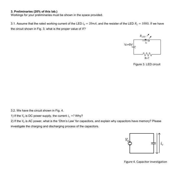 Solved 3. Preliminaries ( 20% of this lab.) Workings for | Chegg.com