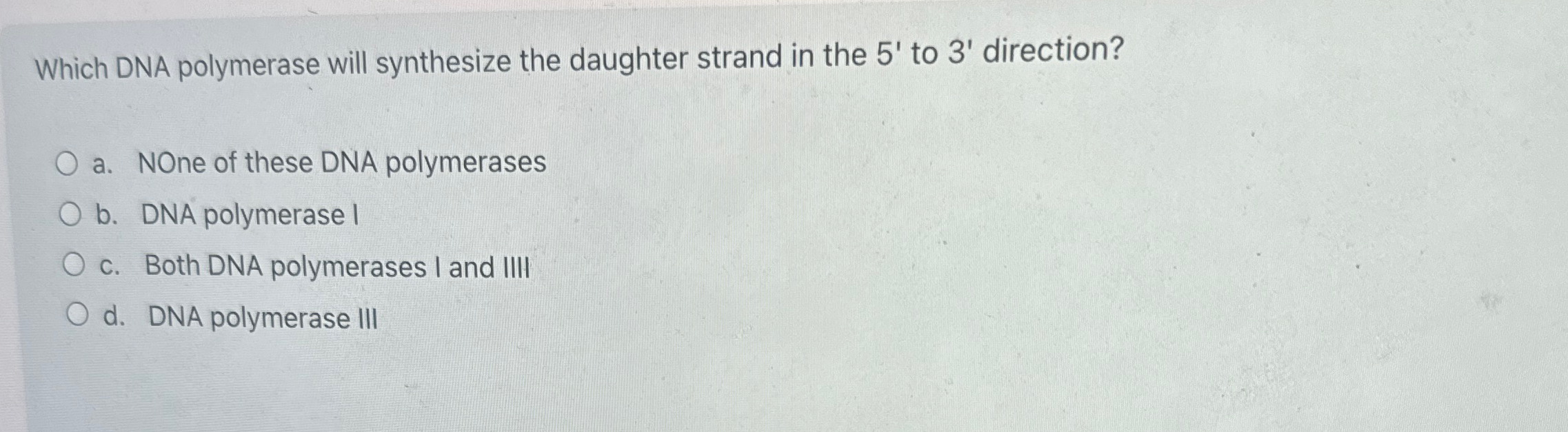 Solved Which DNA polymerase will synthesize the daughter | Chegg.com