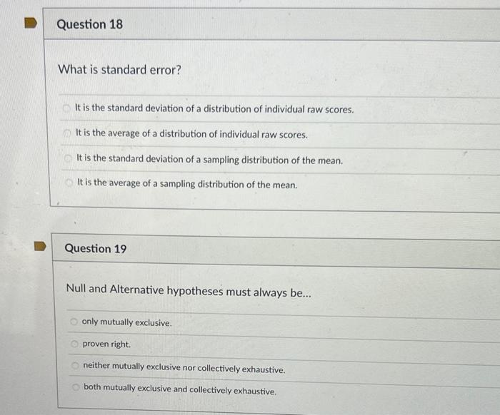 Solved What is standard error? It is the standard deviation | Chegg.com